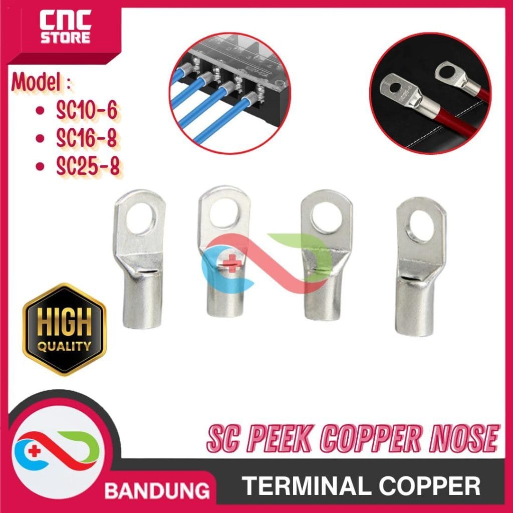 SC peek copper nose terminal copper wire ear copper SC25-8 - CNC STORE ...